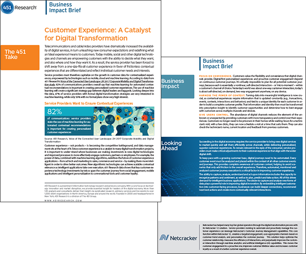 Customer Experience: A Catalyst for Digital Transformation Customer Experience: A Catalyst for Digital Transformation